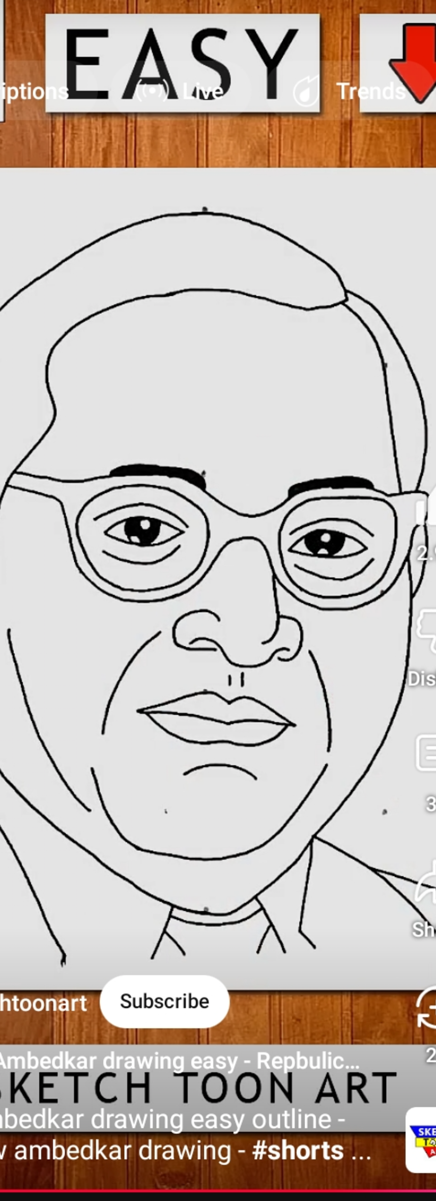 Ambedkar Drawing Easy - Republic Day Sketch Toon Art Outline sketch of