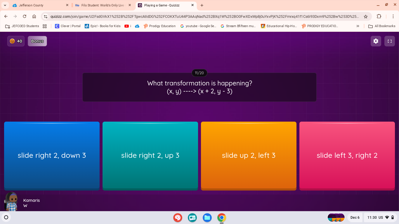 Jefferson Countyfilo Filo Student: World's Only LivePlaying a Game - Qu..