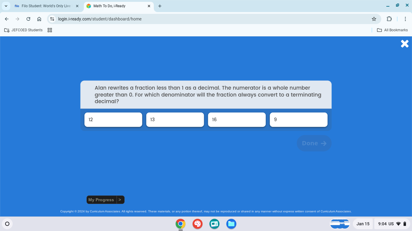 filo Filo Student: World's Only LiveMath To Do, i-Readylogin.i-ready.co..