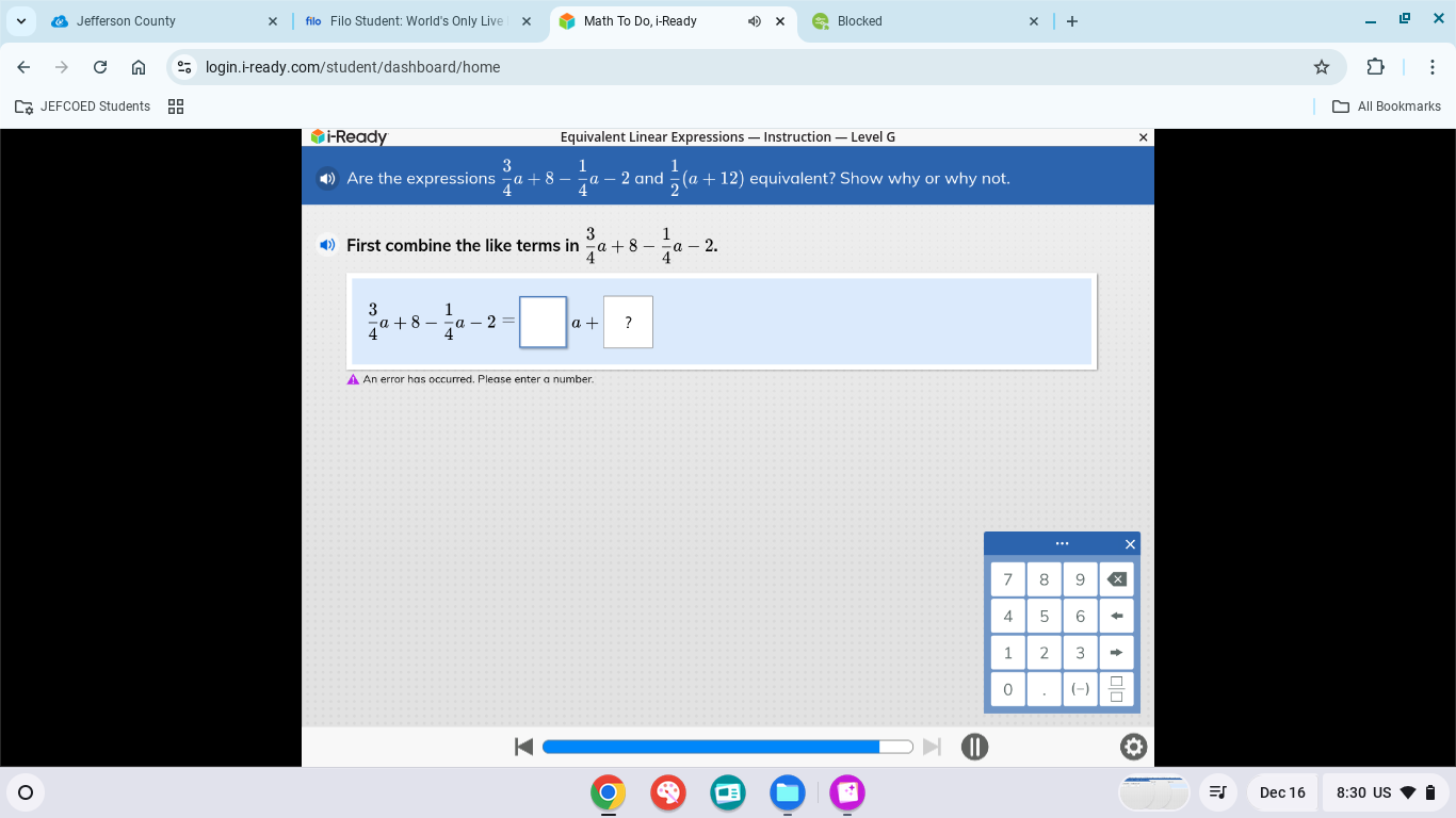 Jefferson Countyfilo Filo Student: World's Only LiveMath To Do, i-Ready..