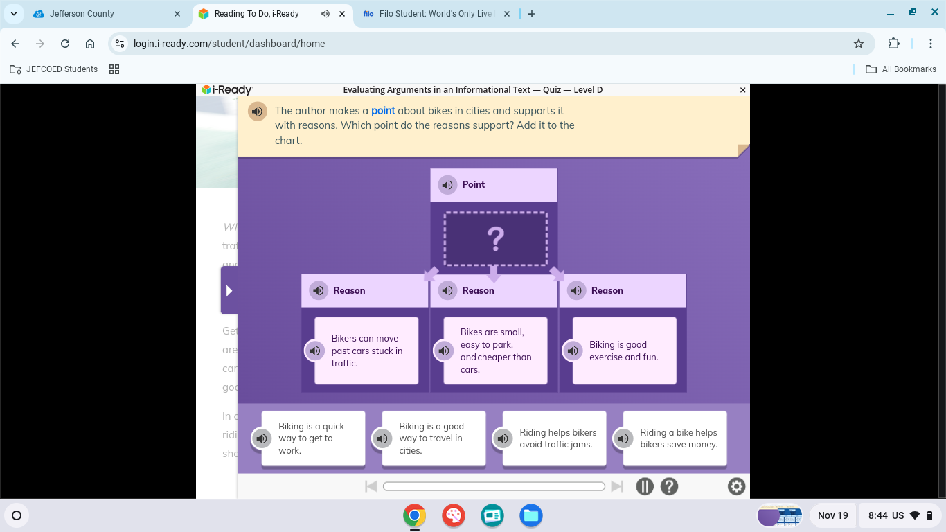 Jefferson County Reading To Do, i-Ready filo Filo Student: World's Only L..