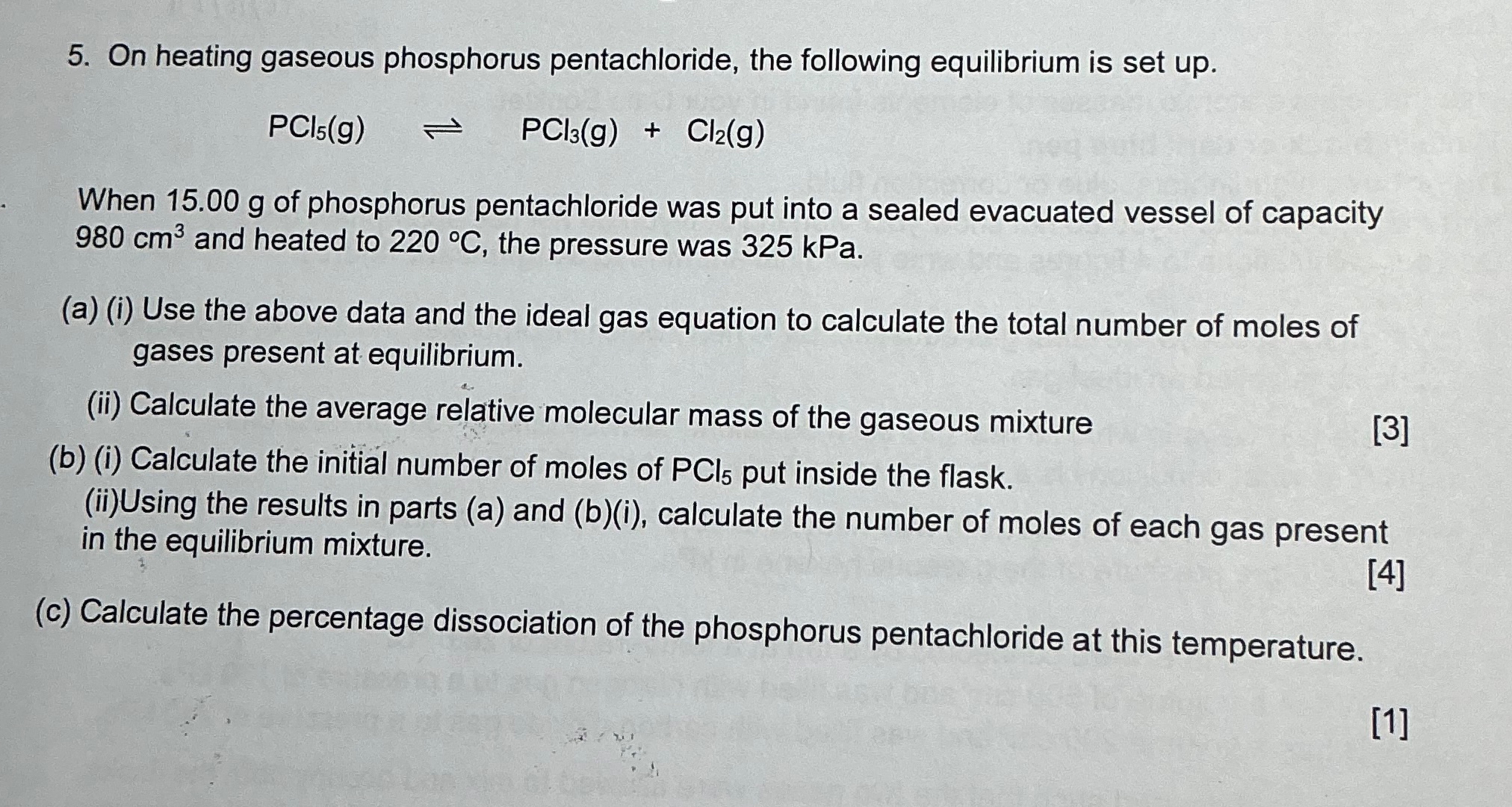 On heating gaseous phosphorus pentachloride, the following equilibrium is..