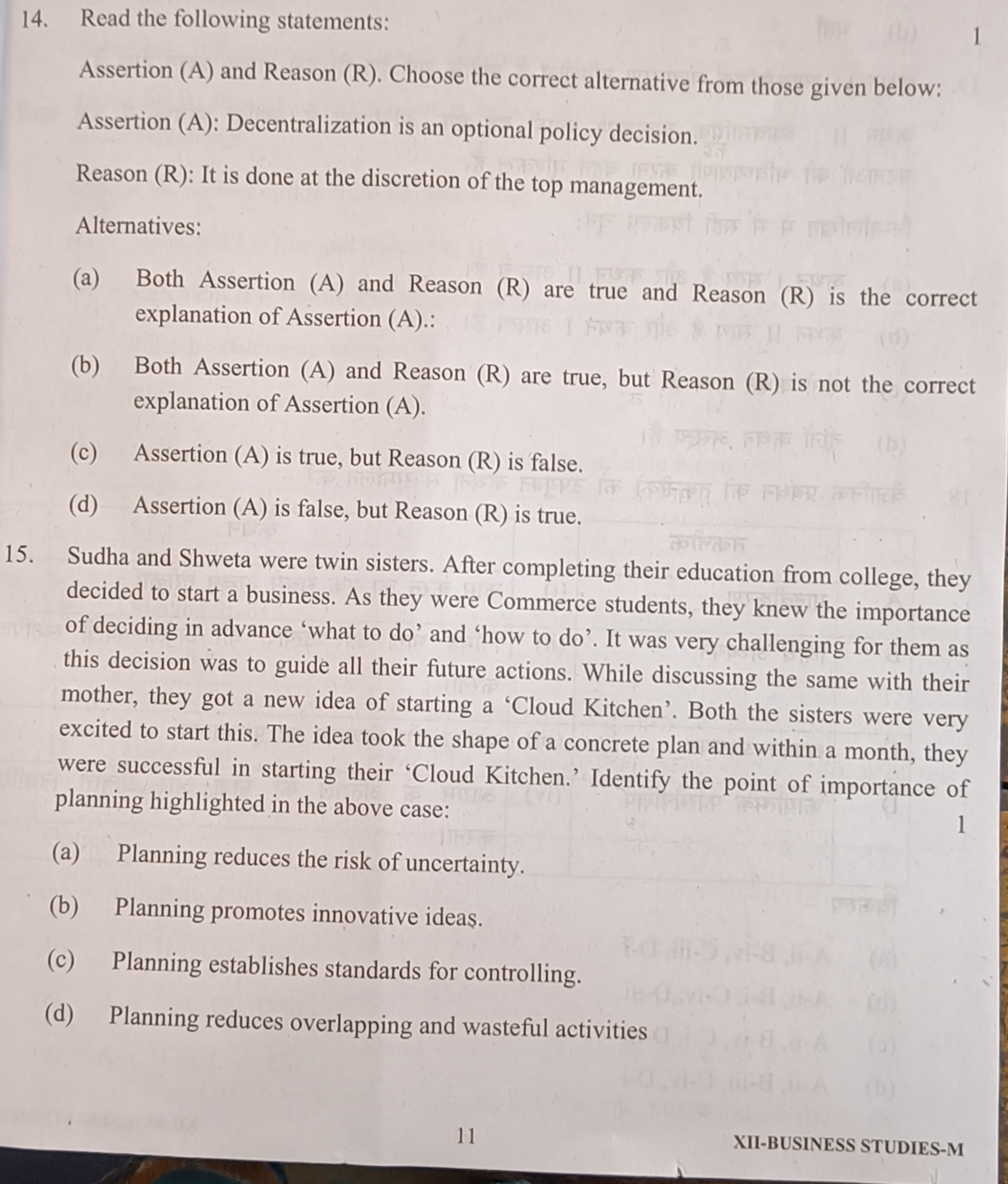 14. Read the following statements:1Assertion (A) and Reason (R). Choos.. 14. Read the following statements:1Assertion (A) and Reason (R). Choos..