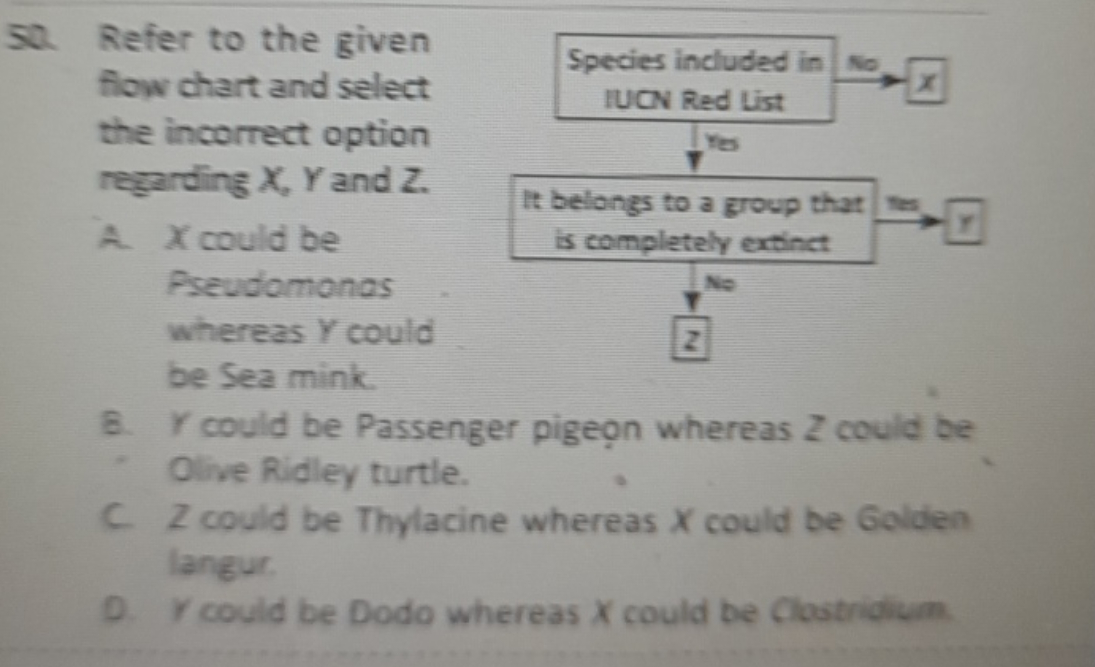 Sq Refer To The Given Flow Chart And Select The Incorrect Option Regardi