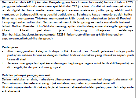 Berdasarkan data APJII ( Asosiasi Penyelenggara Jasa Internet Indonesia)