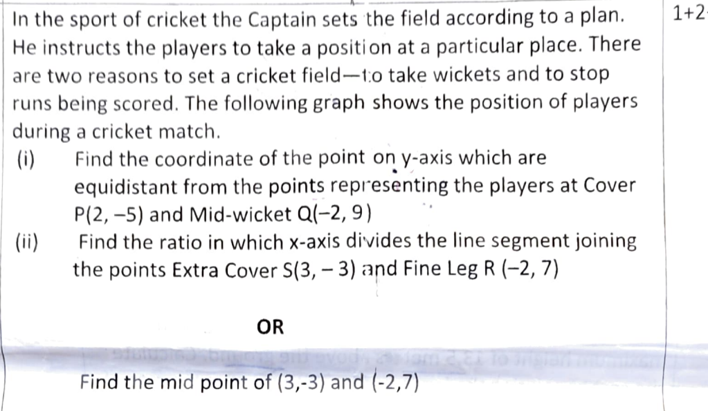 In the sport of cricket the Captain sets the field according to a plan. 1..