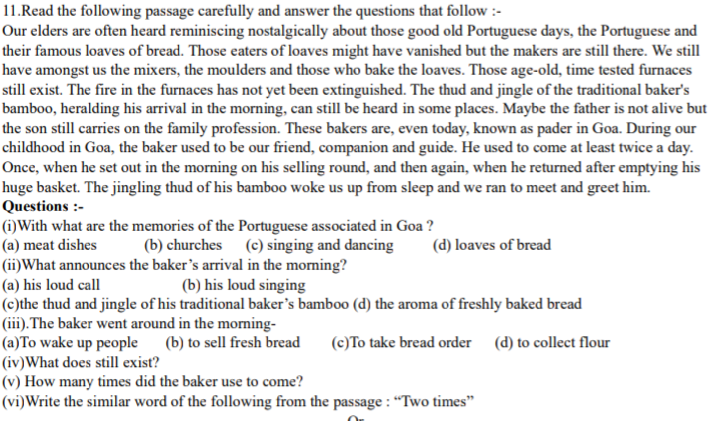 11.Read the following passage carefully and answer the questions that fol..