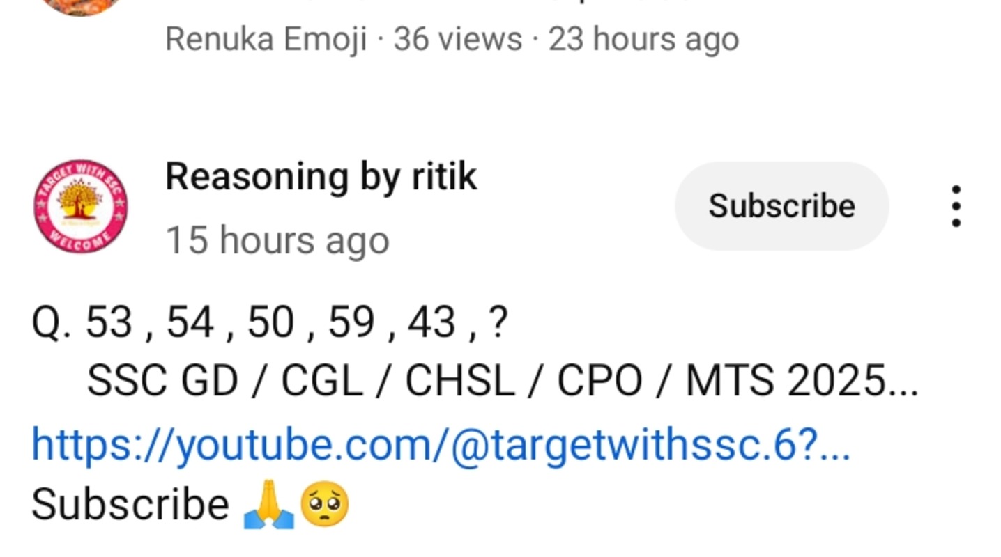 Renuka Emoji • 36 views • 23 hours agoReasoning by ritik15 hours agoS..