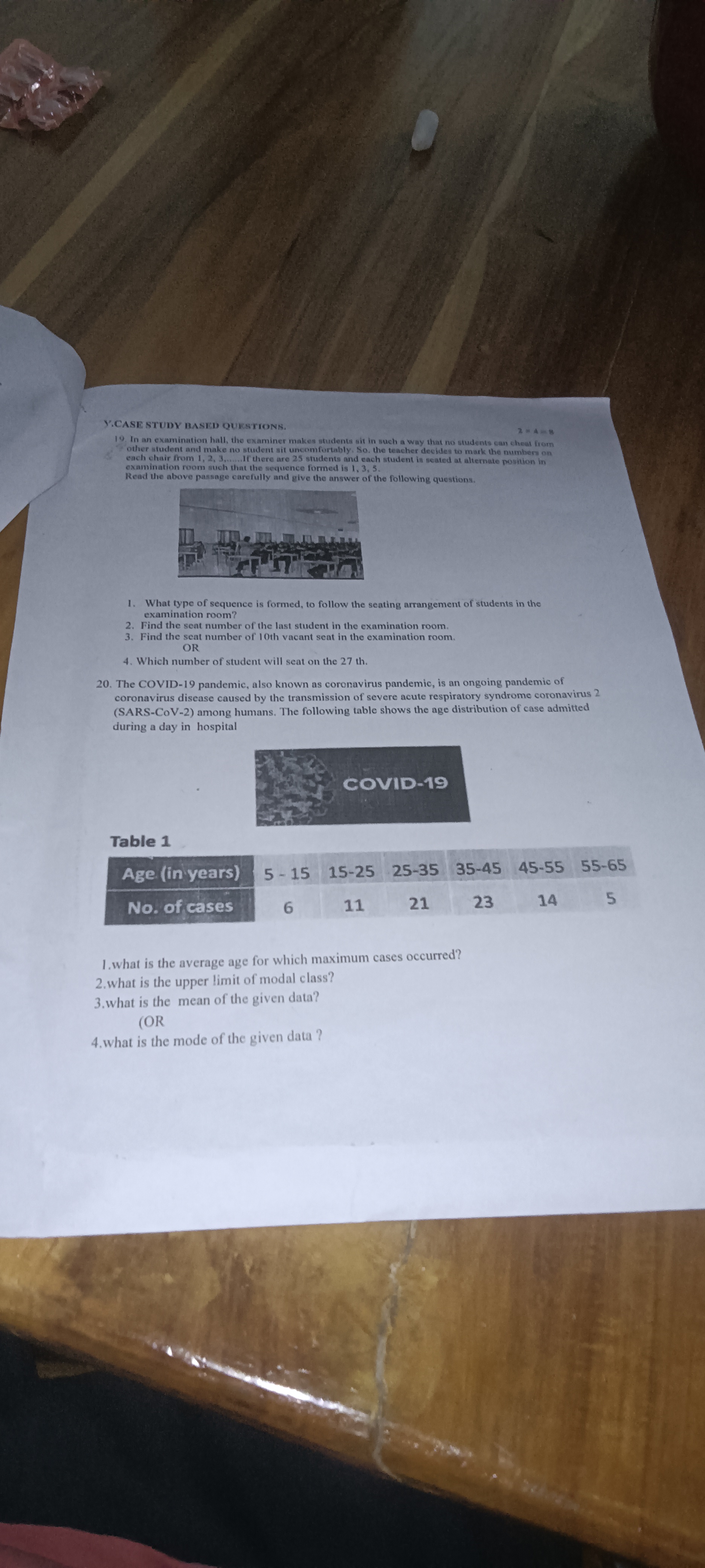 In an examination hall, the examiner makes students sit in such a way tha..