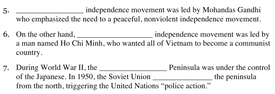 _ independence movement was led by Mohandas Gandhi who emphasized the nee..