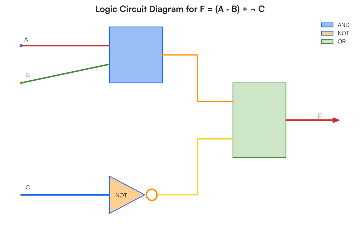 show how to draw a logic circuit and give out example of logic circuit di..