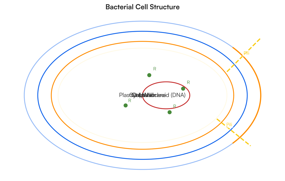 Problem: Draw a neat labeled diagram of a bacterial cell and plant cell.