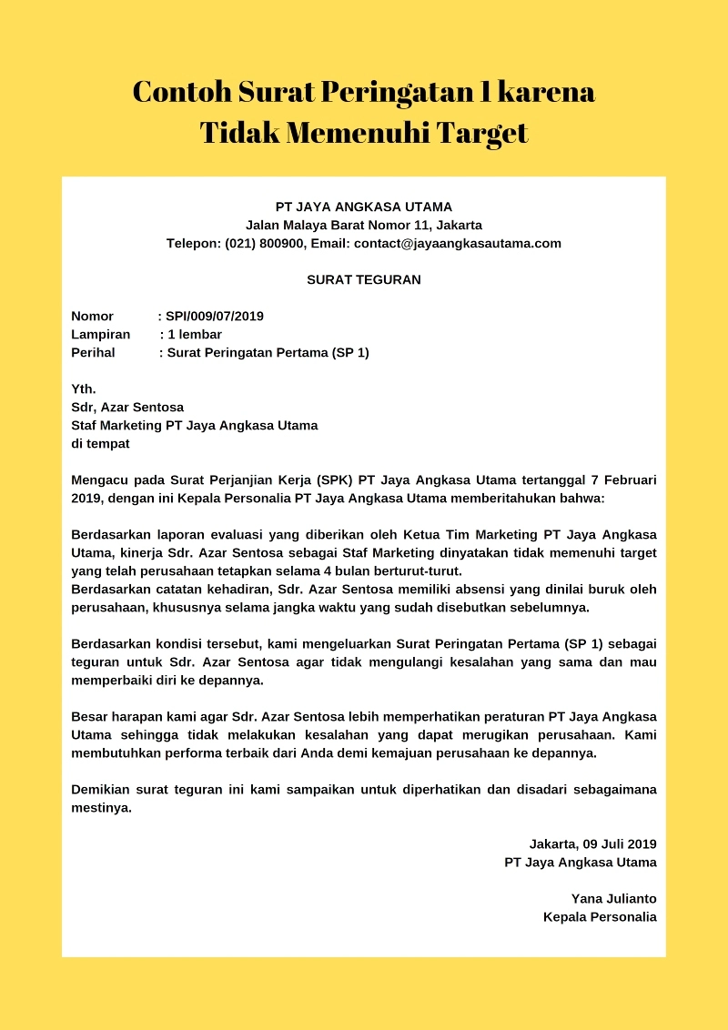 5+ Contoh Surat Peringatan Karyawan Sesuai Aturan yang Berlaku 5+ Contoh Surat Peringatan Karyawan Sesuai Aturan yang Berlaku