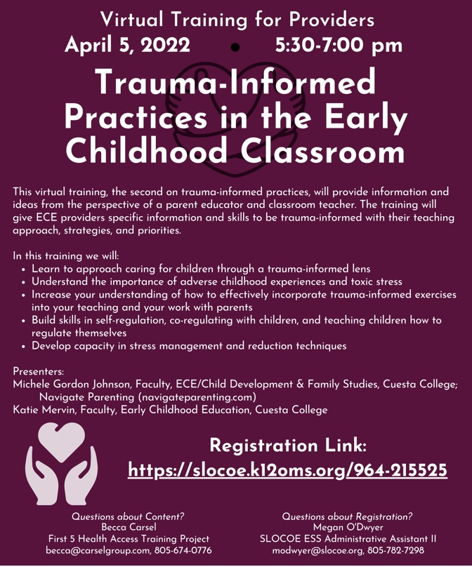 Trauma-informed Practices in the Early Childhood Classroom | First 5 ...
