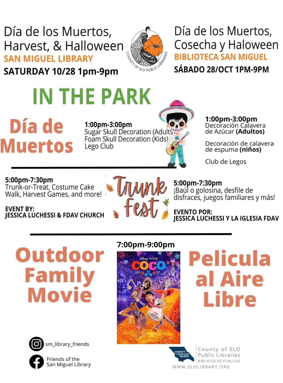 Dia de los Muertos, Harvest & Halloween at the San Miguel Library / Día ...