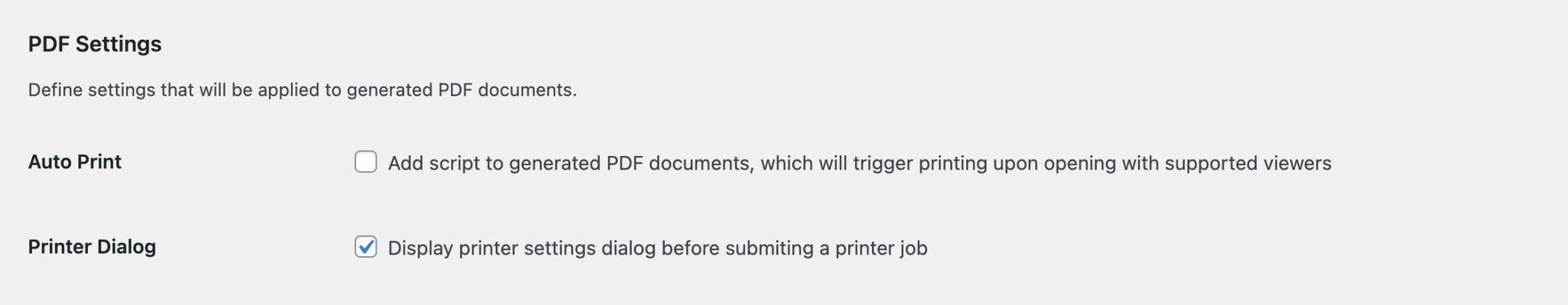 What PDF settings do? - 1TeamSoftware