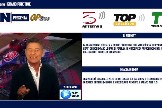 GP Time: la scaletta della puntata del 28 maggio - Televisione
