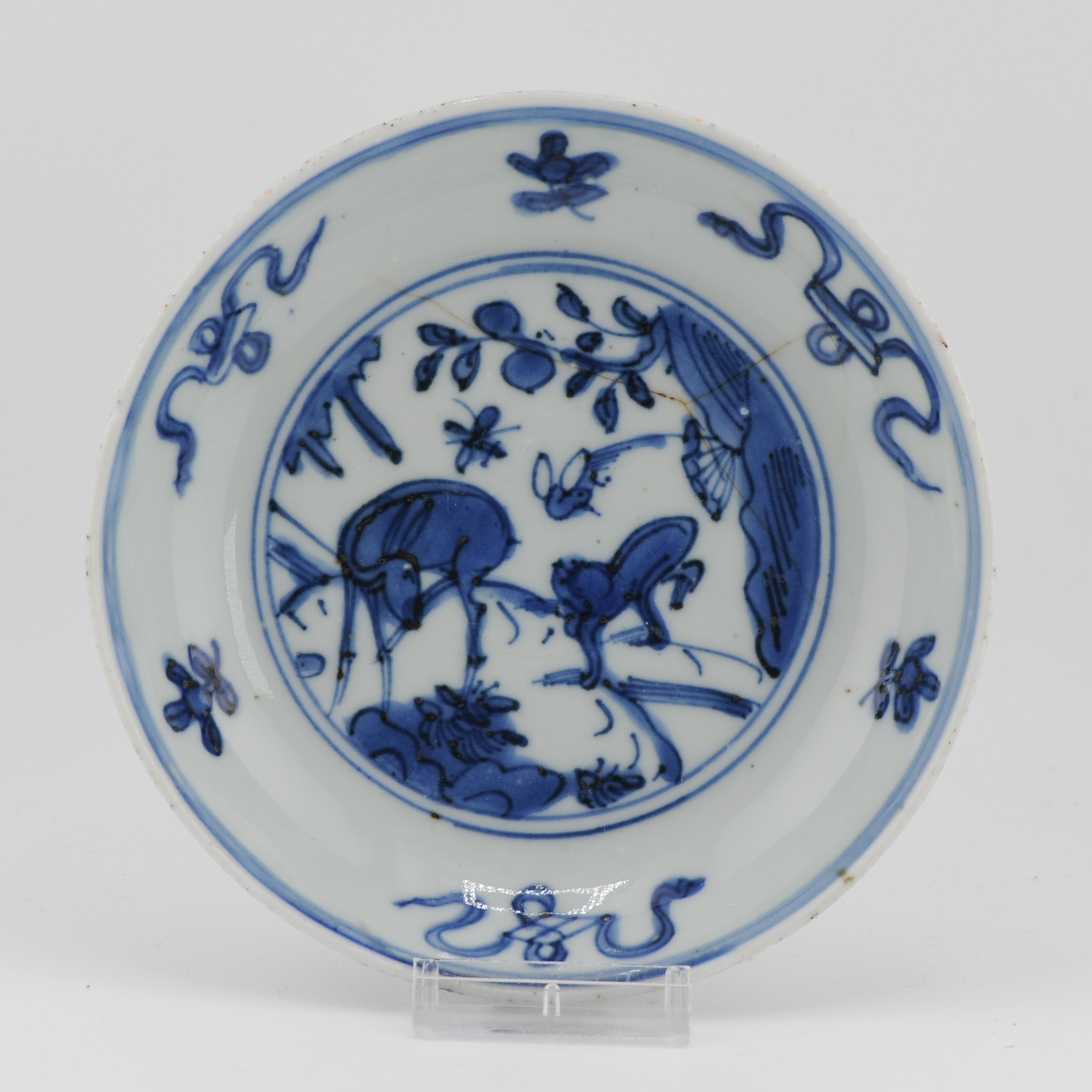 16C Antique Chinese Porcelain dish Ming period Monkey Deer dish Marked ...