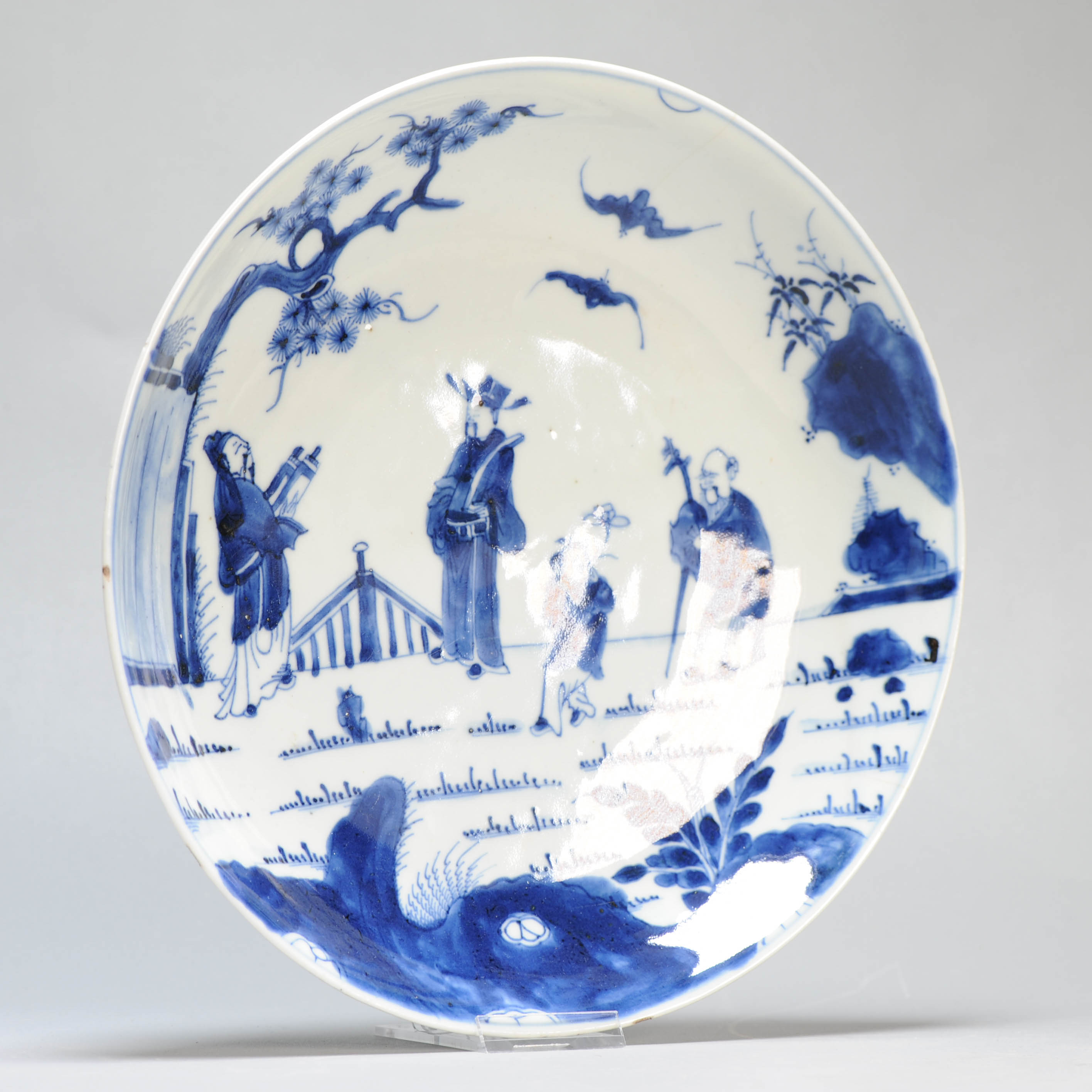 25.5CM Antique 18th Century Chinese Porcelain Plate Figures Design ...