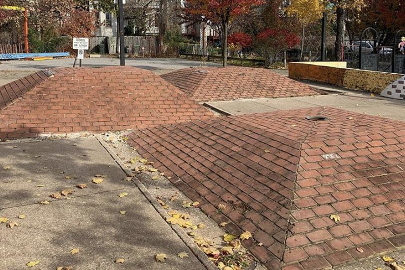 Madison And Whitlock Brick Pyramids - FindSkateSpots