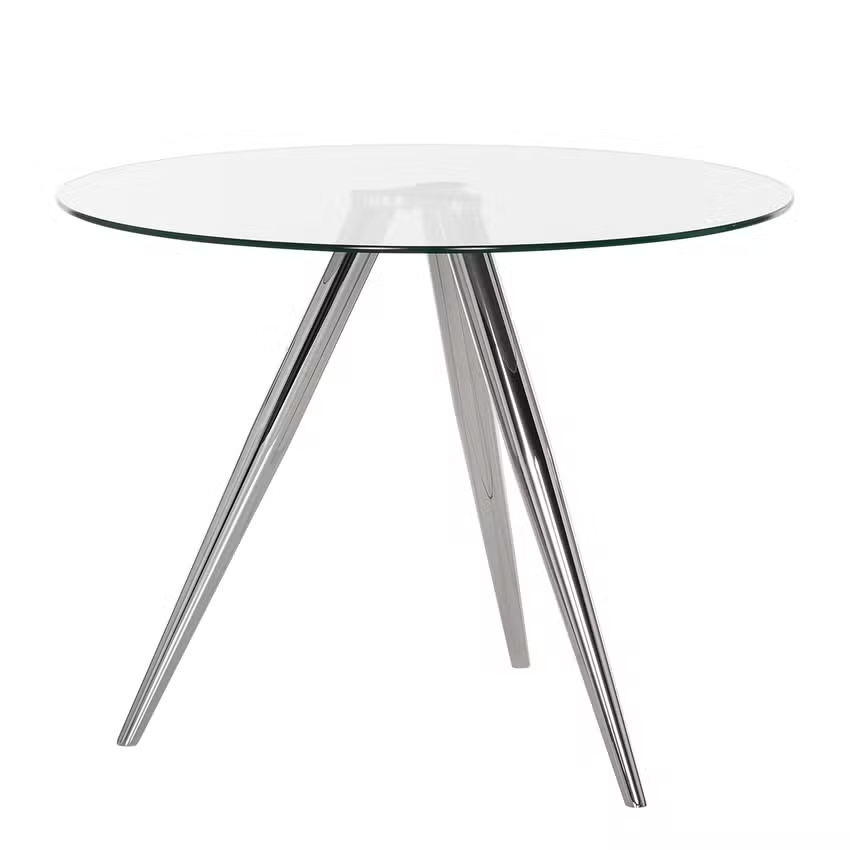 Modern Chrome Glass Dining Table 3D Model — Free Download | FurniMesh