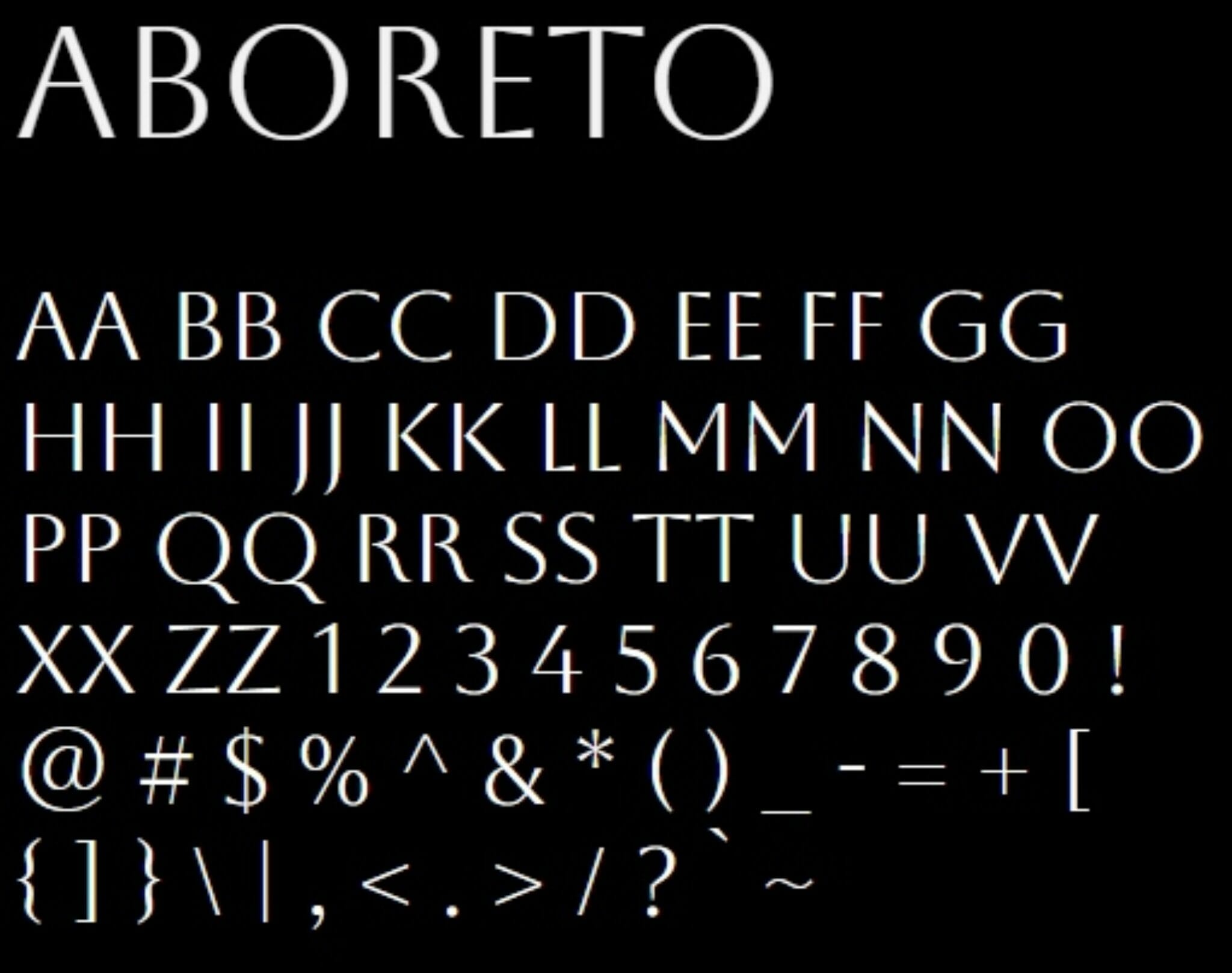 Aboreto Font - Garudeya.com