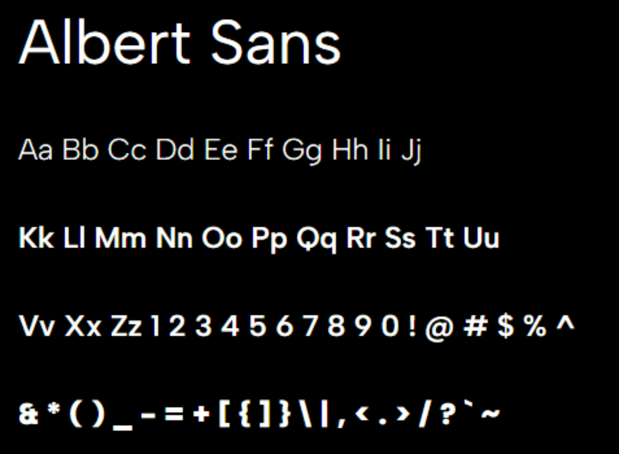 Albert Sans Font | Garudeya.com
