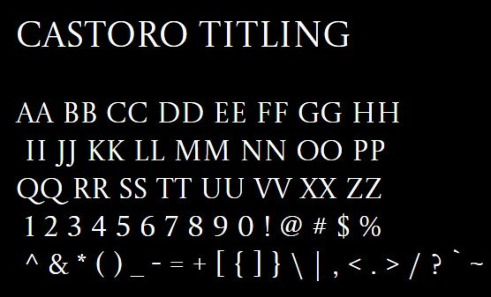 Castoro Titling Font - Garudeya.com