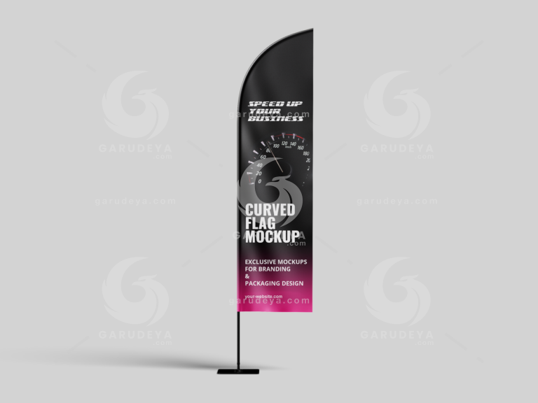 Curved Banner Photoshop Mockup-1 | Garudeya.com