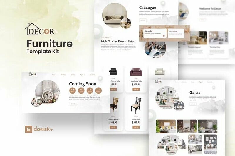 Decor – Furniture & Interior Design Elementor Template Kit | Garudeya.com