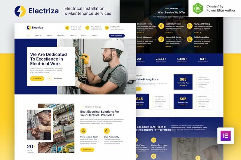 Electriza – Electrical Installation & Maintenance Services Elementor ...