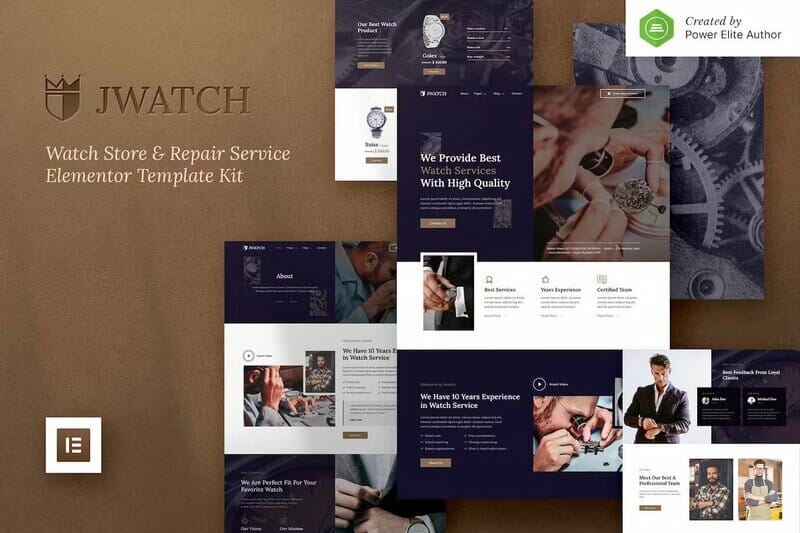 JWatch – Watch Store & Repair Service Elementor Template Kit | Garudeya.com
