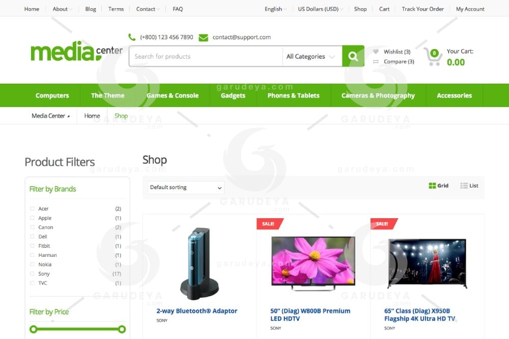 MediaCenter Electronics Store Theme | Garudeya.com