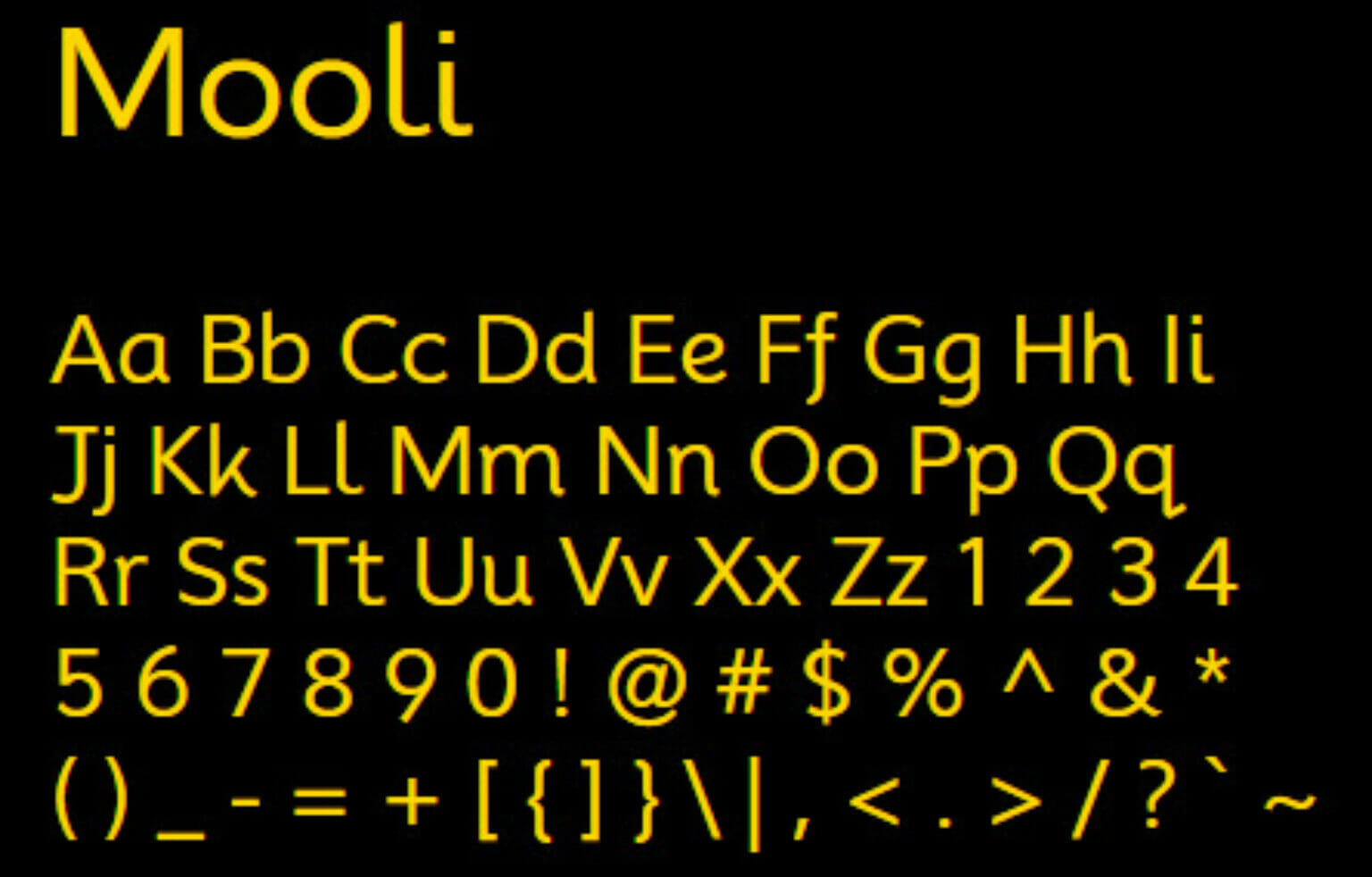 Mooli Font | Garudeya.com