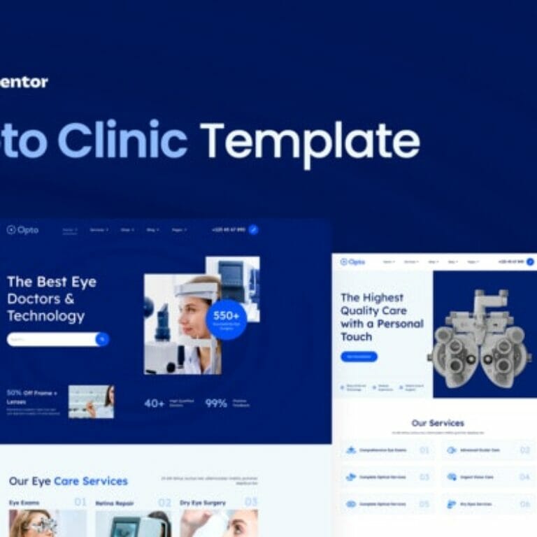 Opto – Eye Care Center Elementor Pro Template Kit - Garudeya.com