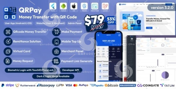 QRPay - Money Transfer with QR Code Full Solution | Garudeya.com