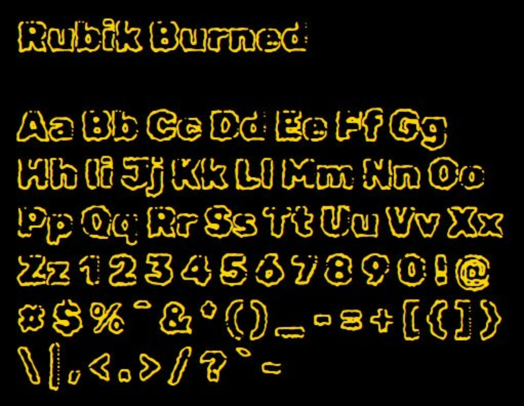 Rubik Burned Font - Garudeya.com
