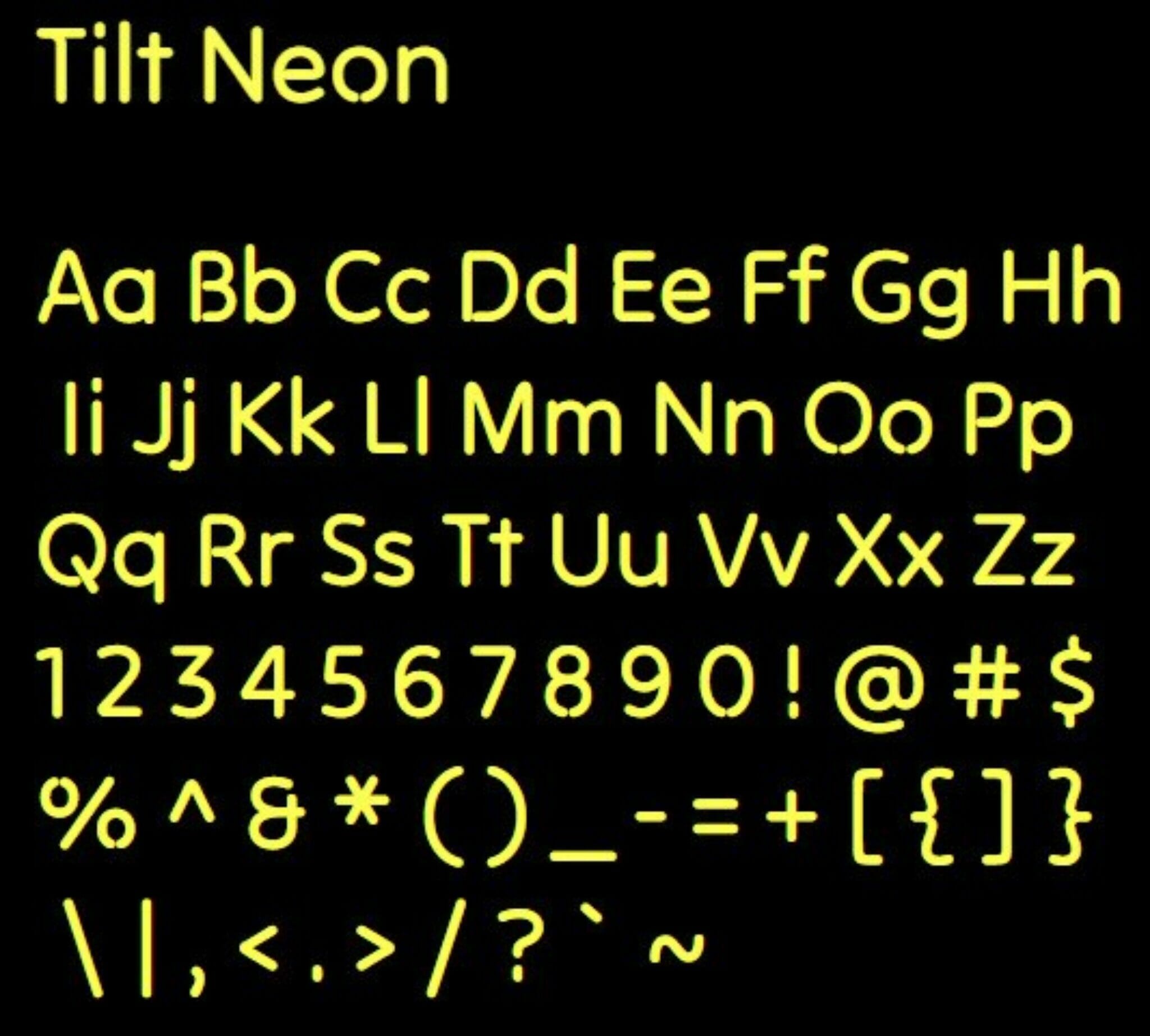 Tilt Neon Font | Garudeya.com