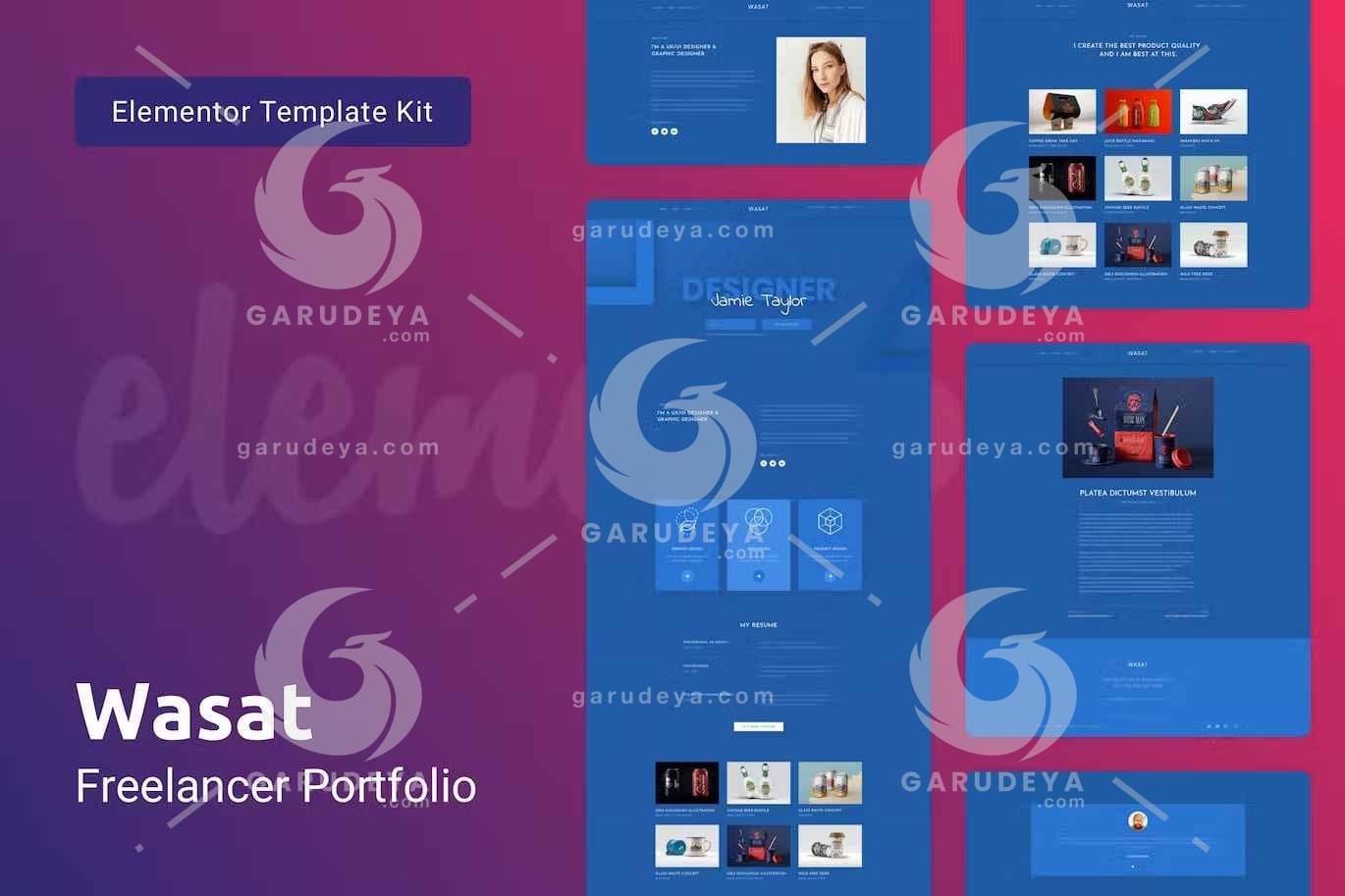 Wasat — Creative Portfolio Elementor Template Kit | Garudeya.com