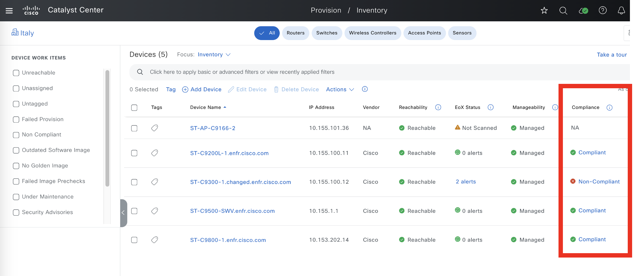 Compliance sur Catalyst Center - Cisco France Blog
