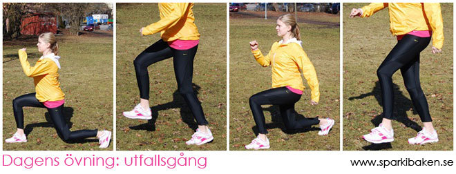 Dagens övning: utfallssteg framåt – Spark i baken