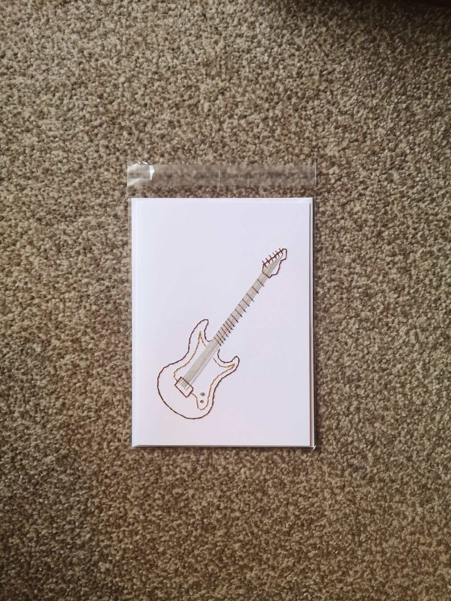 Handstitched Guitar greeting card • Made By Mums
