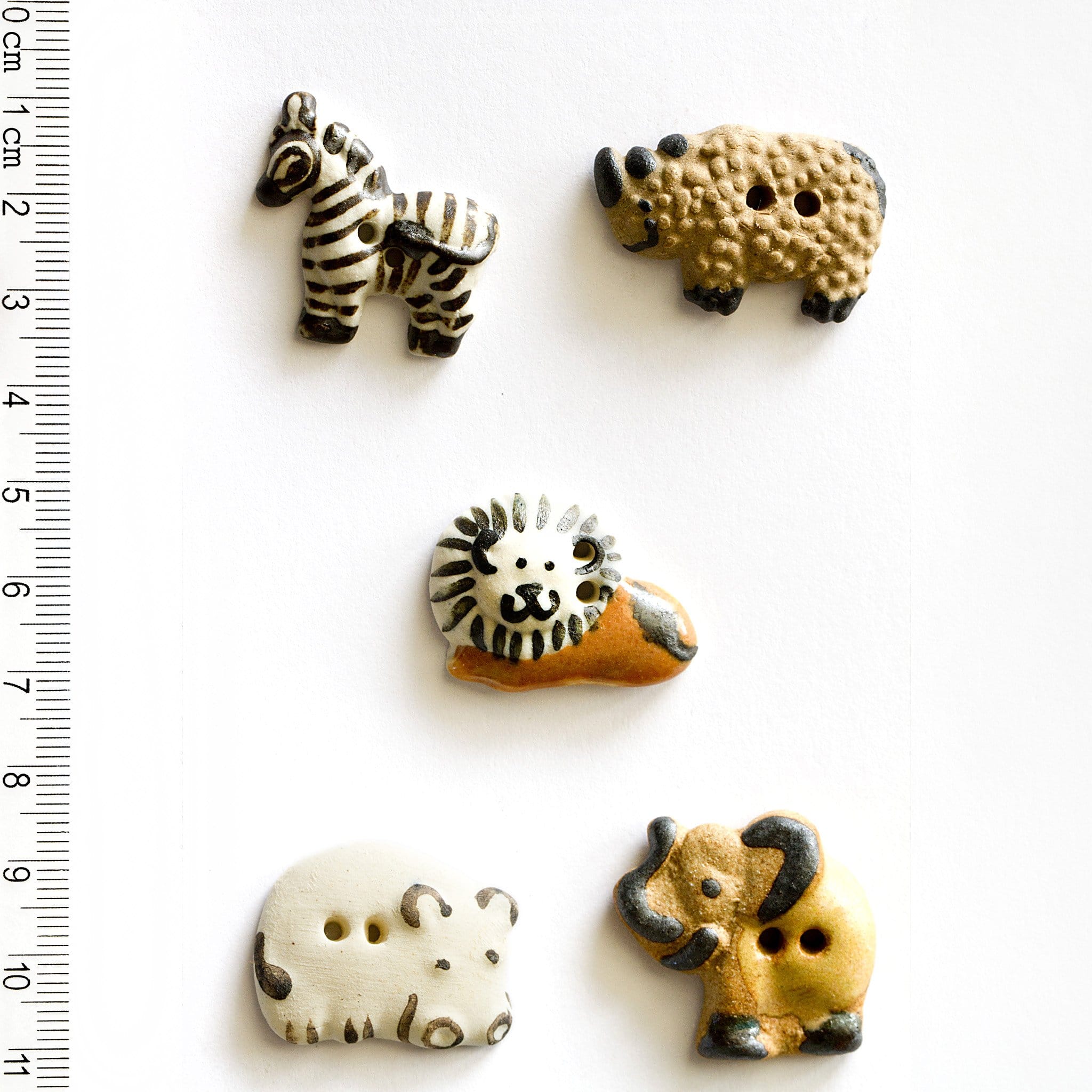 African Animal Buttons L253 • Made By Mums