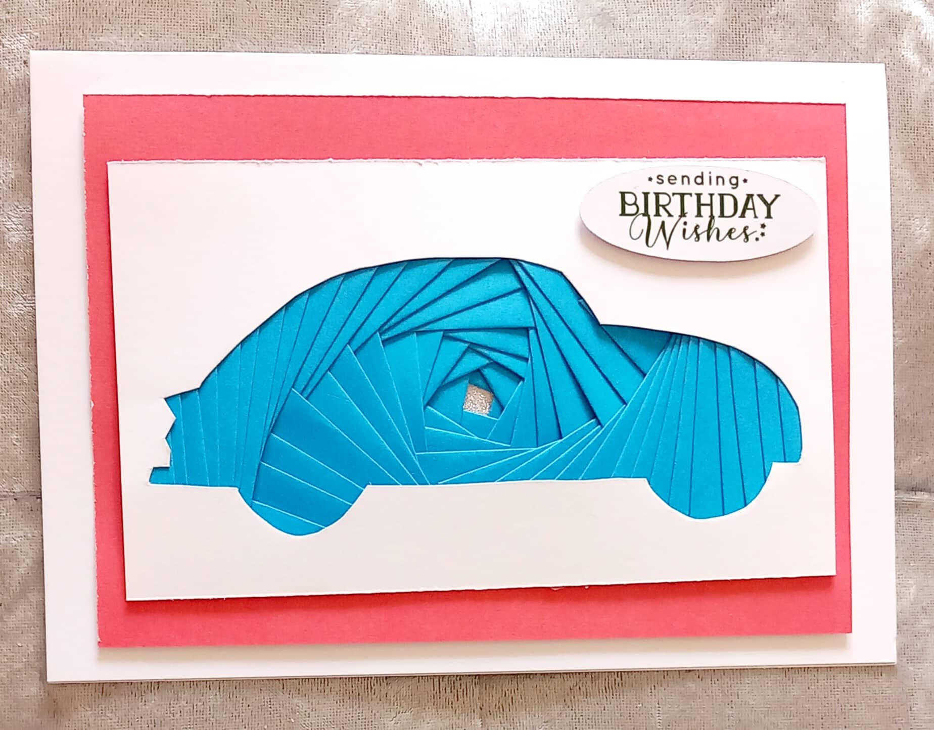 Handmade Happy birthday blue car card. • Made By Mums