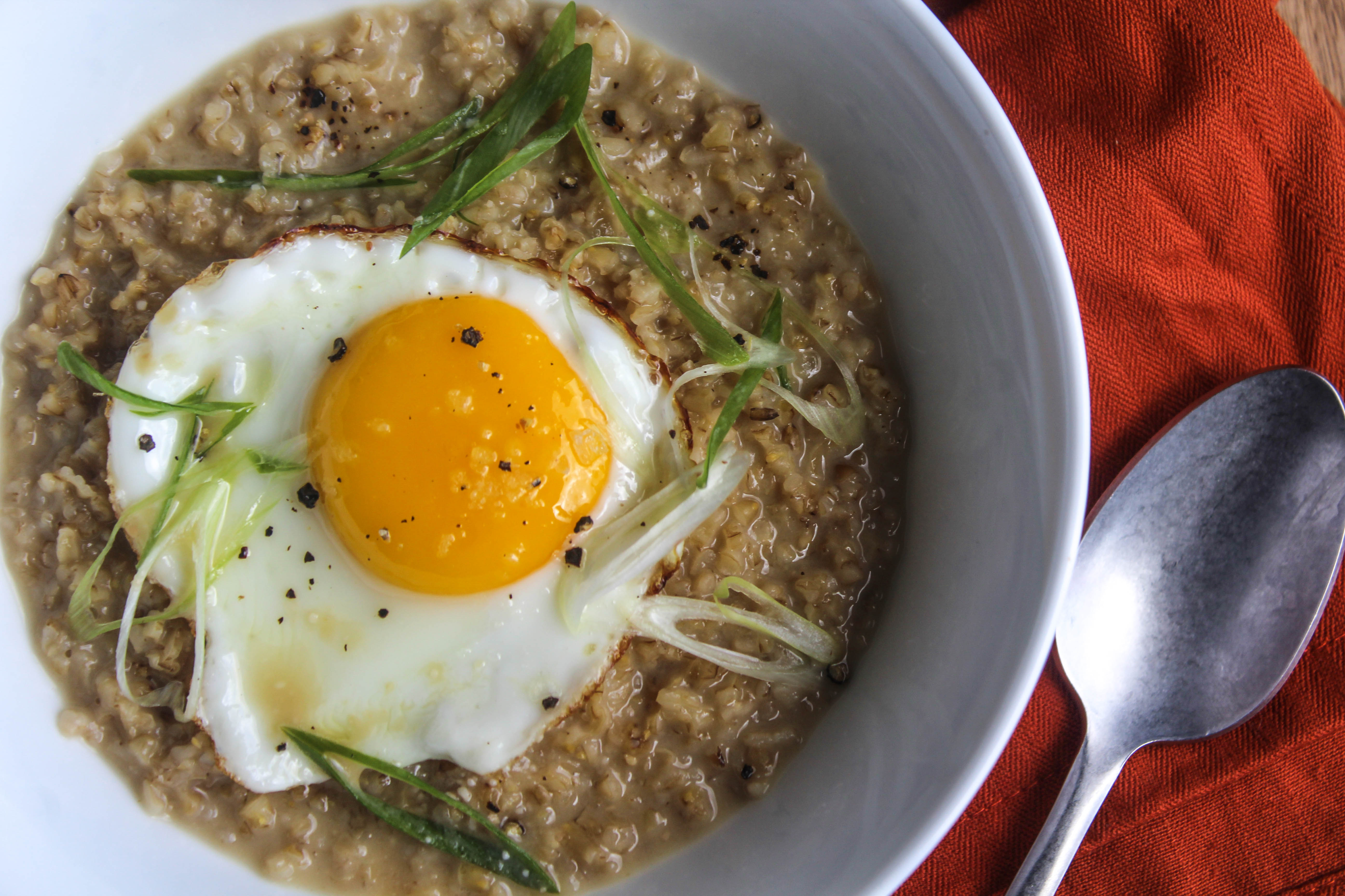 Breakfast Oatmeal With Eggs