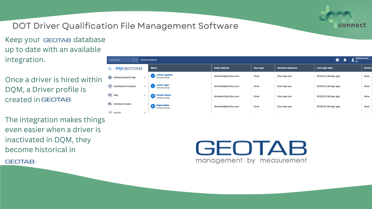 DQMConnect | Geotab Marketplace
