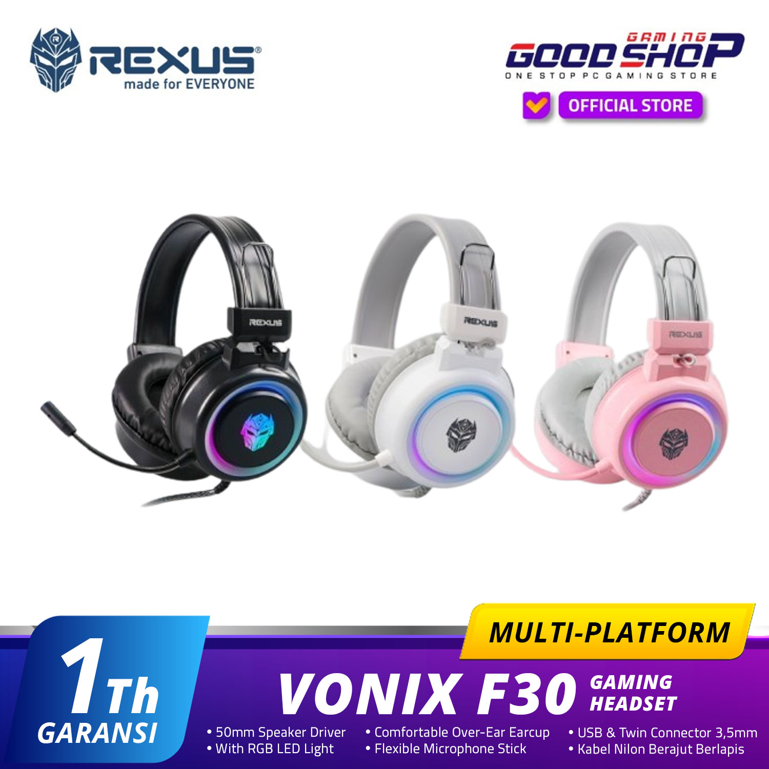 Rexus Vonix F30 - Gaming Headset Mulai Rp 182.000 - GoodGamingShop