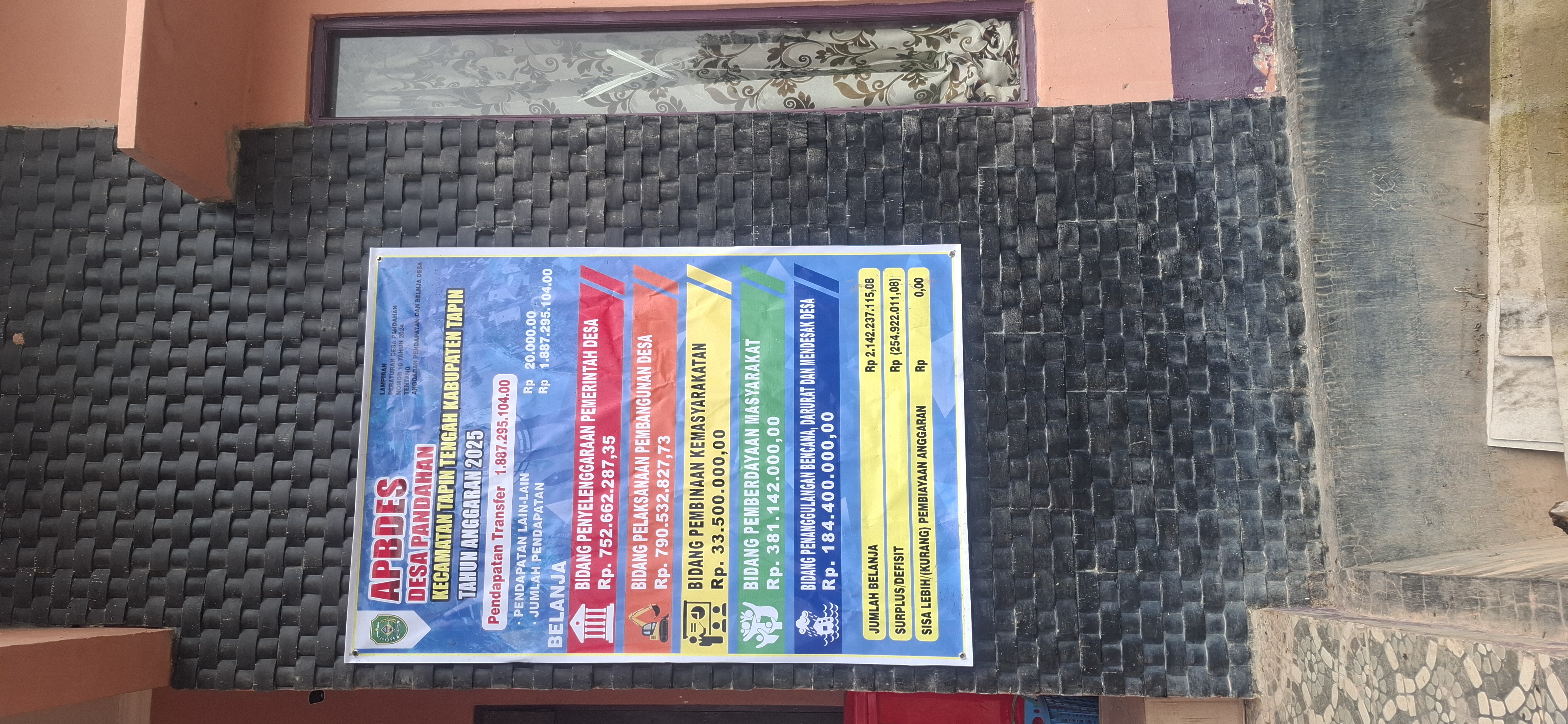 Pemasangan Spanduk APBDes Tahun Anggaran 2025 - Desa Pandahan