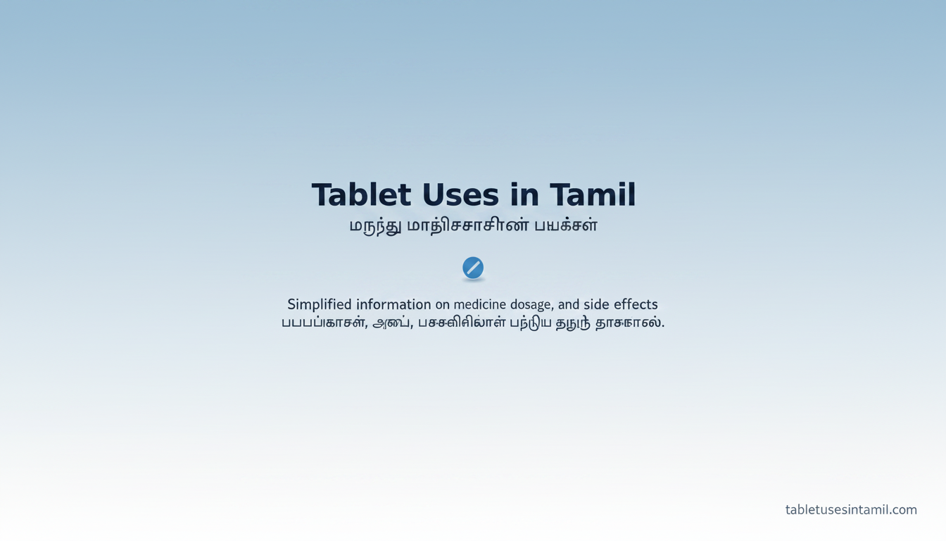 Tablet Uses in Tamil — மாத்திரைகளின் பயன்கள் தமிழில்