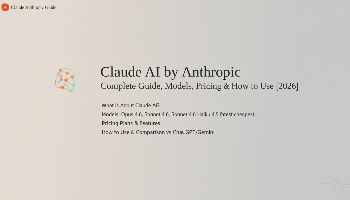 Claude AI by Anthropic: Complete Guide, Models, Pricing & How to Use [2026]